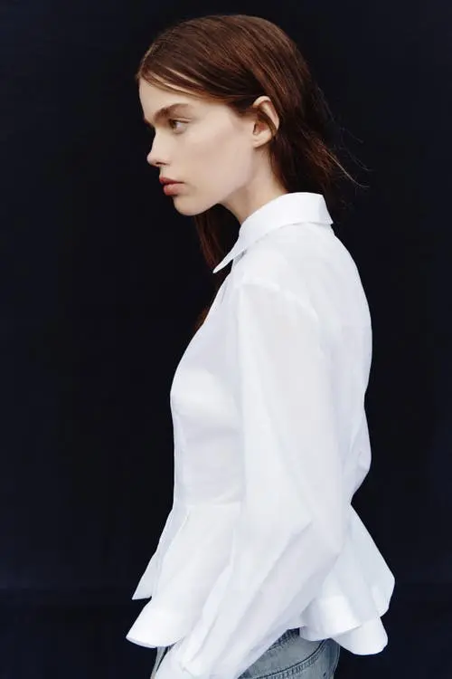 H&M Poplin Peplum Shirt