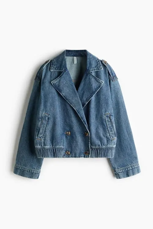 H&m Double-breasted Denim Jacket