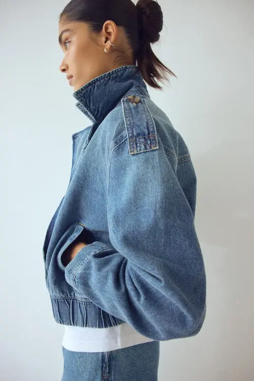 H&m Double-breasted Denim Jacket