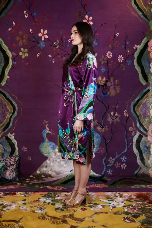 SKYLENCE Wendy Morrison X Kujaku Peacock Silk Robe