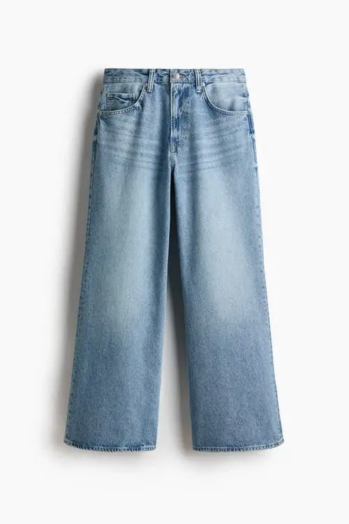 H&M Loose Bootcut Jeans In Rigid Cotton Denim