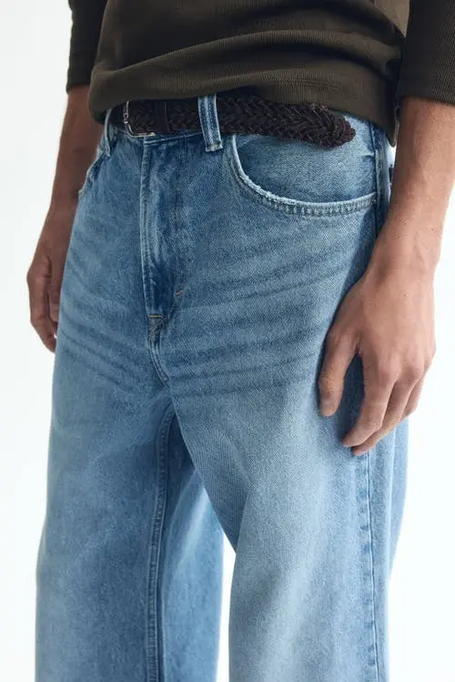 H&M Loose Bootcut Jeans In Rigid Cotton Denim