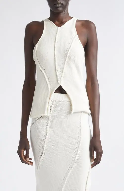 AISLING CAMPS Eddy Cotton Blend Sweater Tank - Ivory