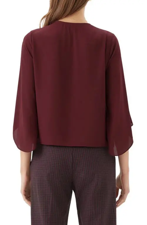 Karen Kane Draped Front Crossover Top - Wine