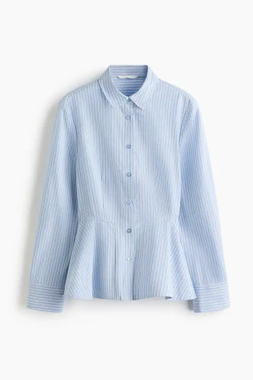 H&m Cotton Peplum Shirt