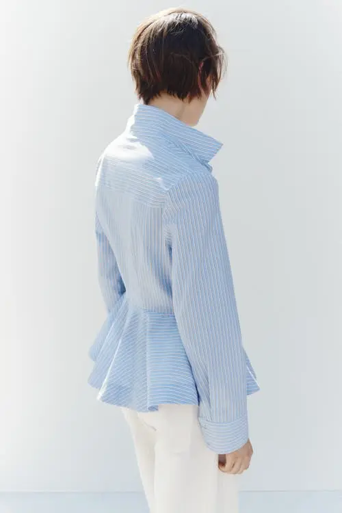 H&m Cotton Peplum Shirt