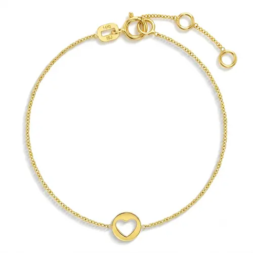 IN SEASON JEWELRY 14k Yellow Heart Cut-out Bracelet - Gold