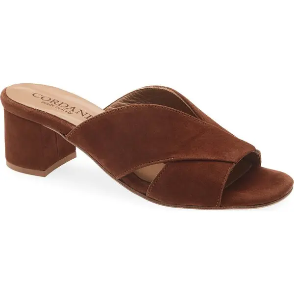 Cordani Ilene Slide Sandal - Cognac Suede