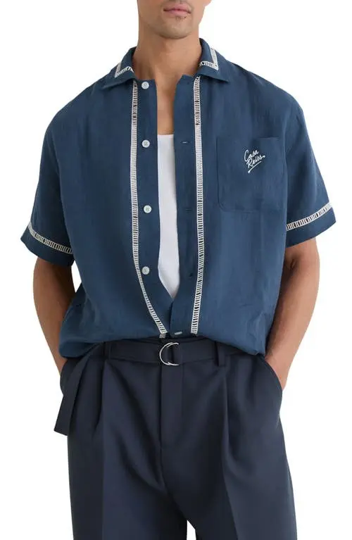 REISS Yamal Linen Camp Shirt