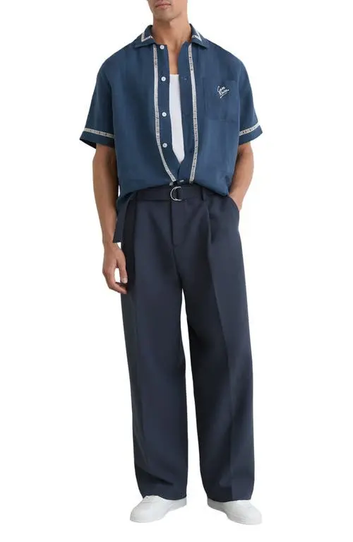 REISS Yamal Linen Camp Shirt