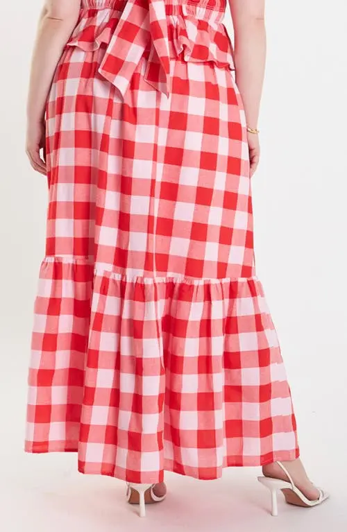 English Factory Gingham Midi Skirt