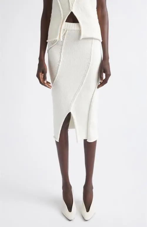 AISLING CAMPS Diagonal Seam Cotton Blend Sweater Skirt