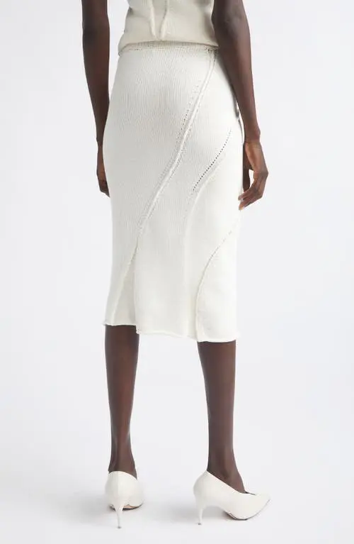 AISLING CAMPS Diagonal Seam Cotton Blend Sweater Skirt