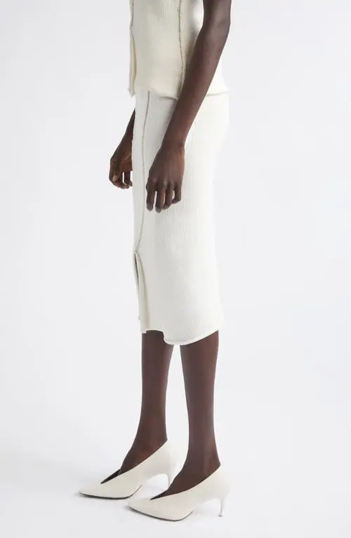 AISLING CAMPS Diagonal Seam Cotton Blend Sweater Skirt