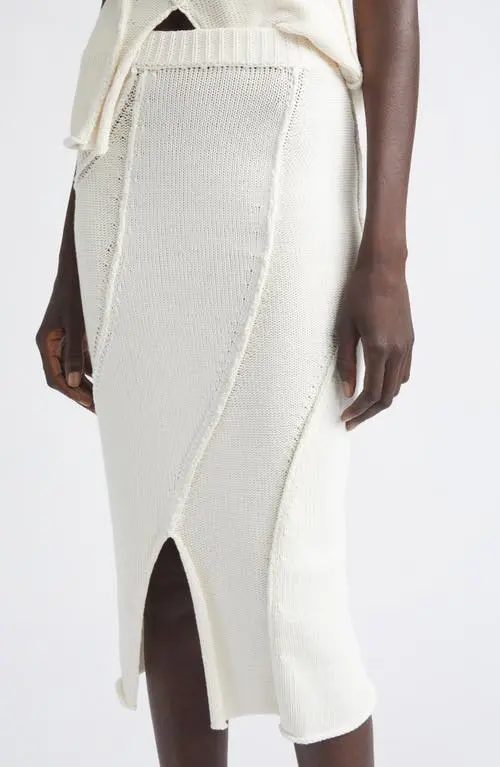 AISLING CAMPS Diagonal Seam Cotton Blend Sweater Skirt
