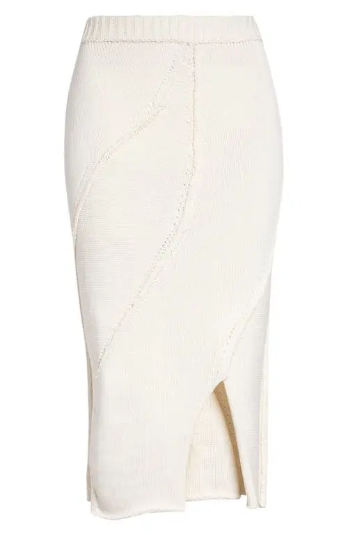 AISLING CAMPS Diagonal Seam Cotton Blend Sweater Skirt