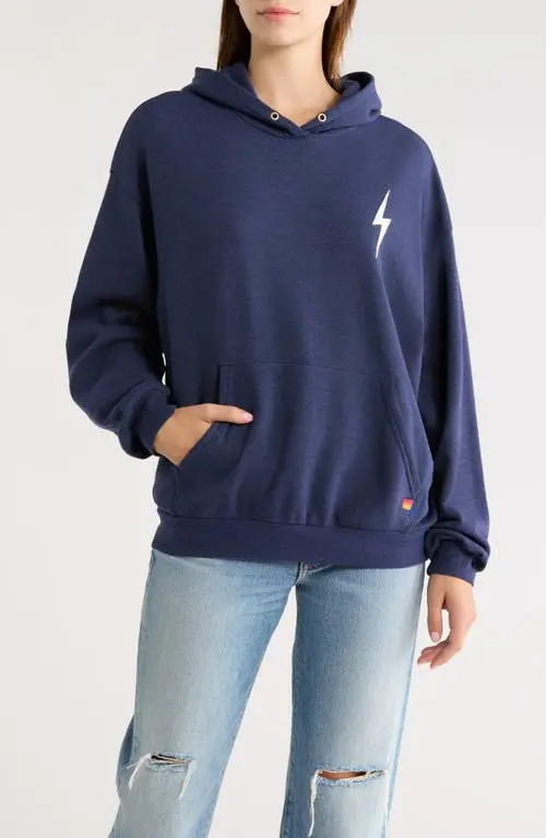 Aviator Nation Bolt Stitch Hoodie - Navy/white