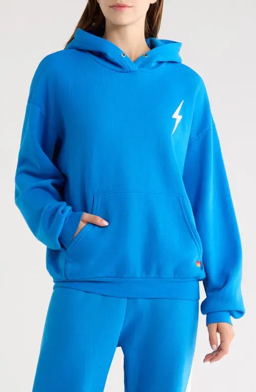 Aviator Nation Bolt Stitch Hoodie - Ocean/white