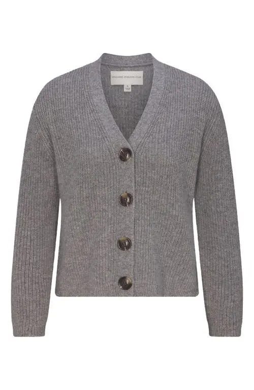 WILLIAMS ATHLETIC CLUB Emily Rib Cashmere Cardigan - Grey
