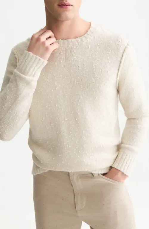 Scotch & Soda Melange Bouclé Crewneck Sweater - Eggnog