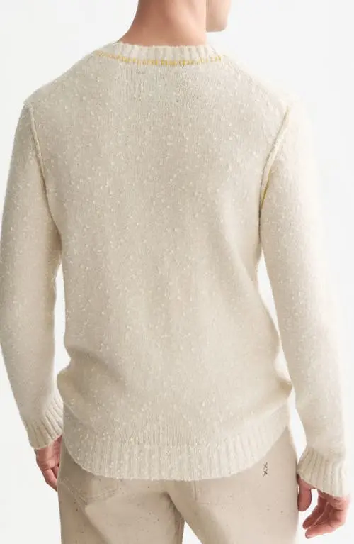 Scotch & Soda Melange Bouclé Crewneck Sweater - Eggnog
