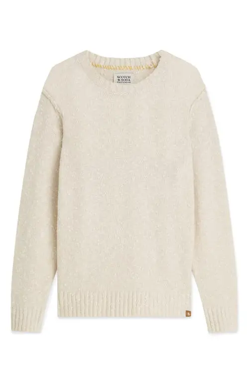 Scotch & Soda Melange Bouclé Crewneck Sweater - Eggnog