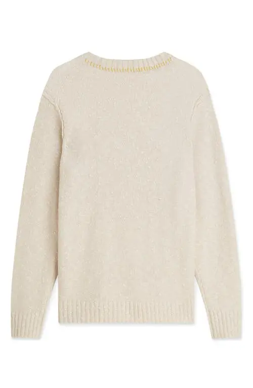 Scotch & Soda Melange Bouclé Crewneck Sweater - Eggnog