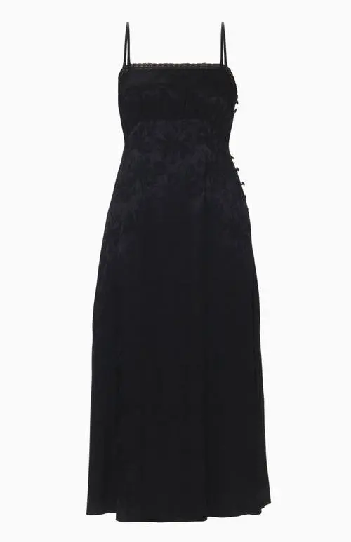 Rebecca Taylor Neveah Jacquard Cami Dress - Noir