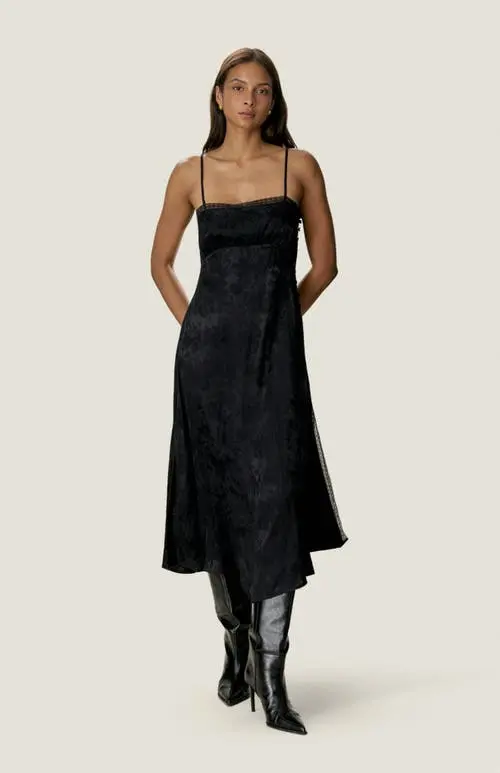 Rebecca Taylor Neveah Jacquard Cami Dress - Noir