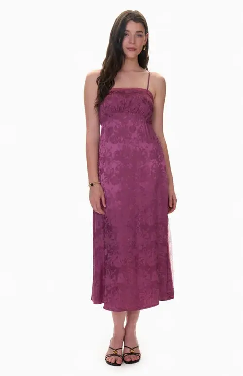 Rebecca Taylor Neveah Jacquard Cami Dress - Plum