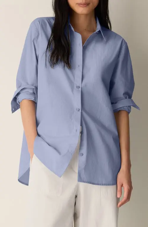Eileen Fisher Organic Cotton Long Shirt - Delfina