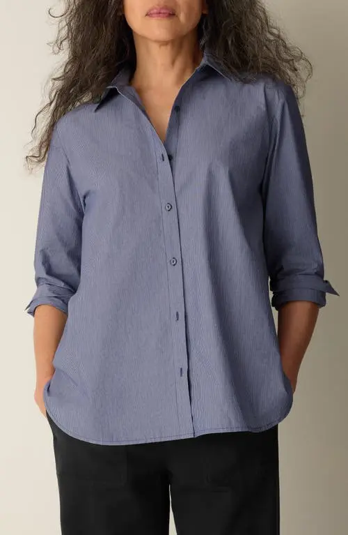 Eileen Fisher Organic Cotton Long Shirt - Infinity