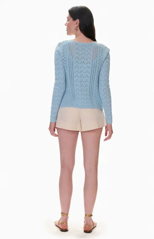 Rebecca Taylor Hannah Pointelle Cardigan - Seafoam