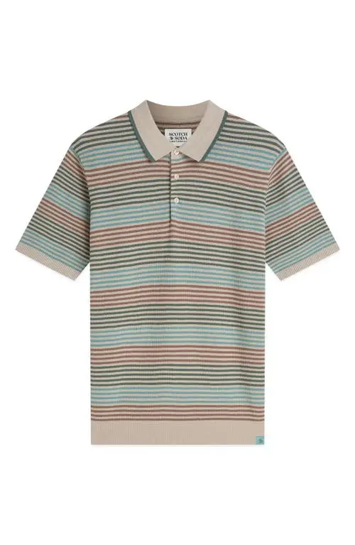 Scotch & Soda Striped Regular Fit Polo - Pure Cashmere Stripe