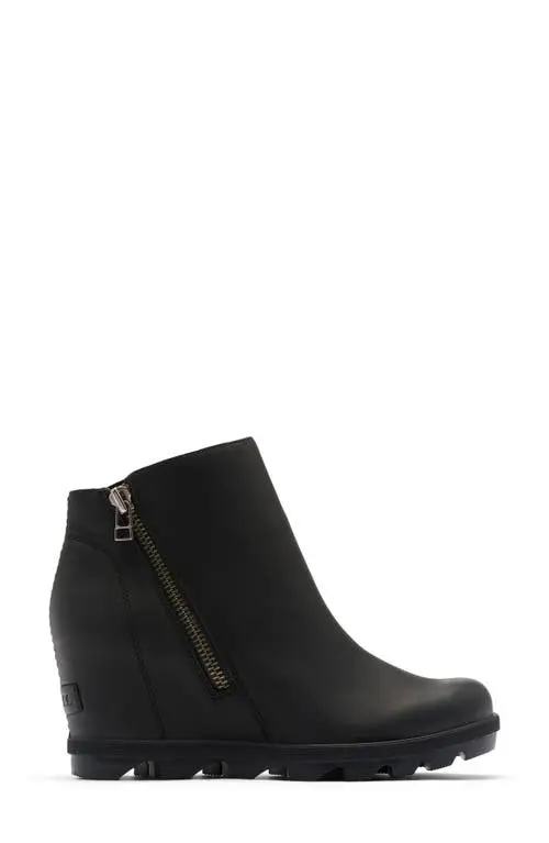 Sorel Joan Rhapsody Zip Wedge Bootie - Black/black
