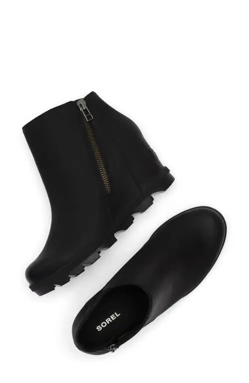 Sorel Joan Rhapsody Zip Wedge Bootie - Black/black