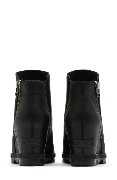 Sorel Joan Rhapsody Zip Wedge Bootie - Black/black
