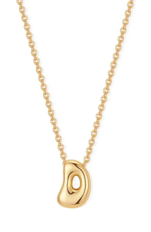 BROOK & YORK Mini Pippa Bubble Initial Pendant Necklace - Gold D