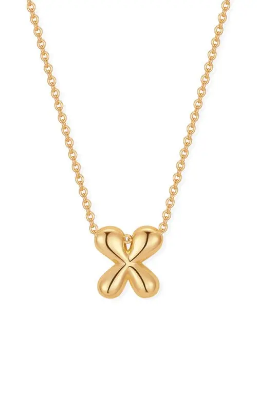 BROOK & YORK Mini Pippa Bubble Initial Pendant Necklace - Gold X