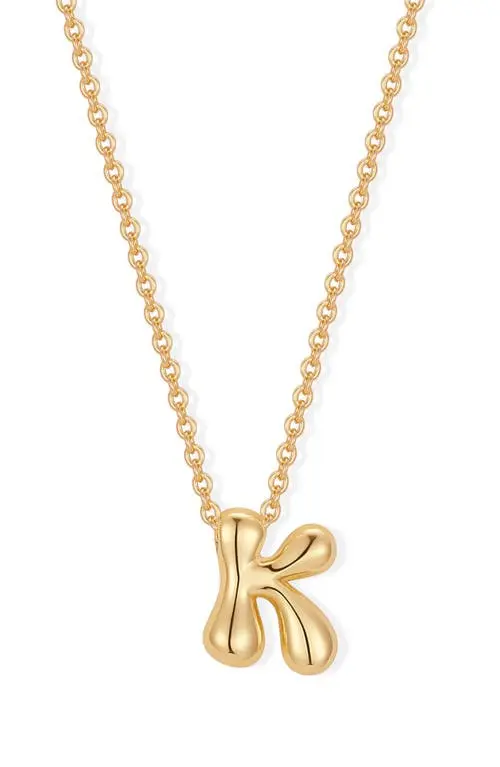 BROOK & YORK Mini Pippa Bubble Initial Pendant Necklace - Gold