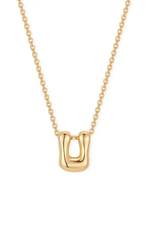 BROOK & YORK Mini Pippa Bubble Initial Pendant Necklace - Gold