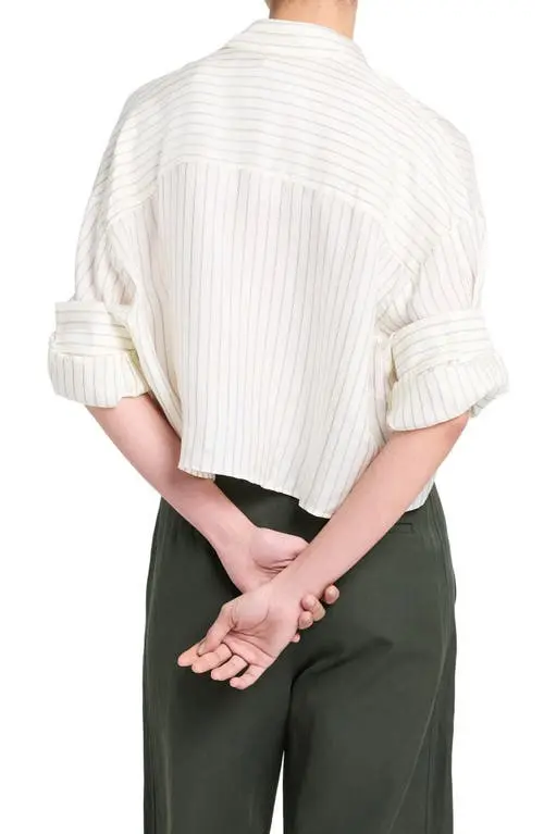TWP Stripe Elbow-sleeve Button-up Shirt