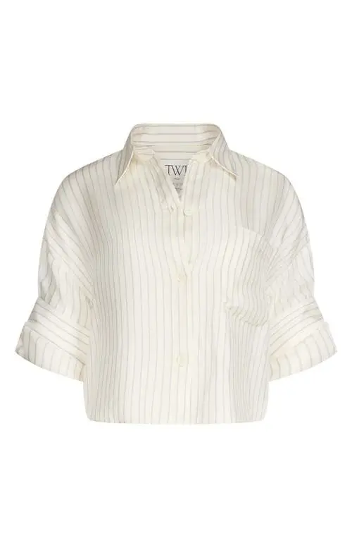TWP Stripe Elbow-sleeve Button-up Shirt