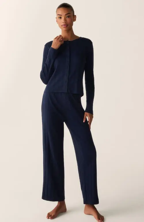 PETITE PLUME Pointelle Cotton Cardigan