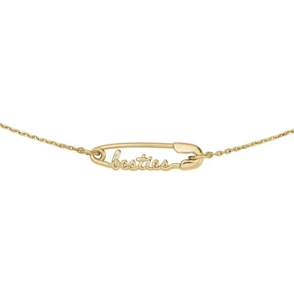 Kate Spade New York Best Friends Safety Pin Charm Bracelet - Gold