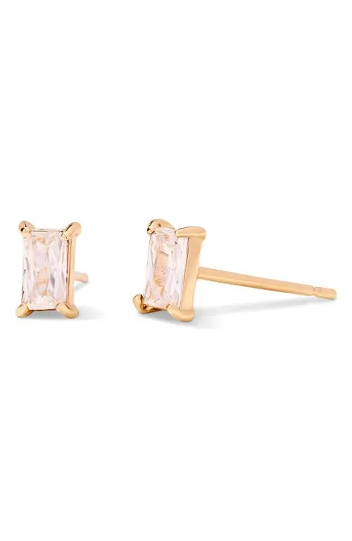 BROOK & YORK Darcy Rectangular Birthstone Stud Earrings - Gold/apr