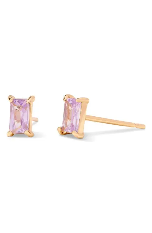 BROOK & YORK Darcy Rectangular Birthstone Stud Earrings - Gold/june