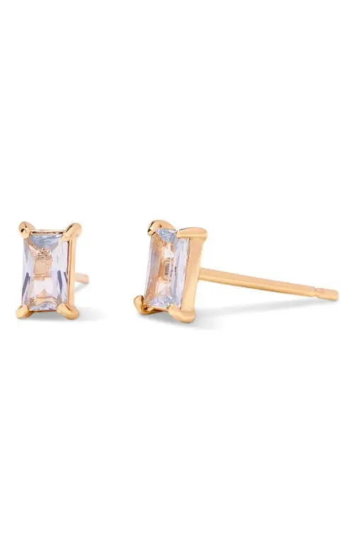 BROOK & YORK Darcy Rectangular Birthstone Stud Earrings - Gold/mar