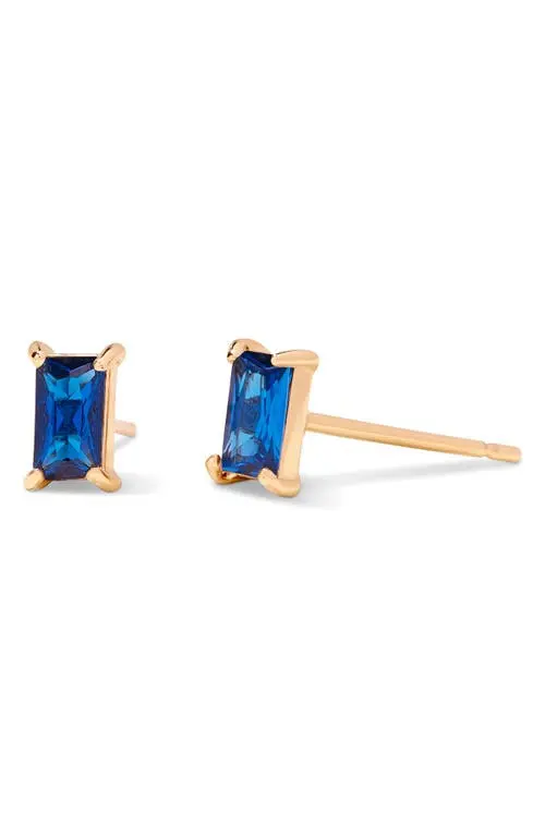 BROOK & YORK Darcy Rectangular Birthstone Stud Earrings - Gold/sept