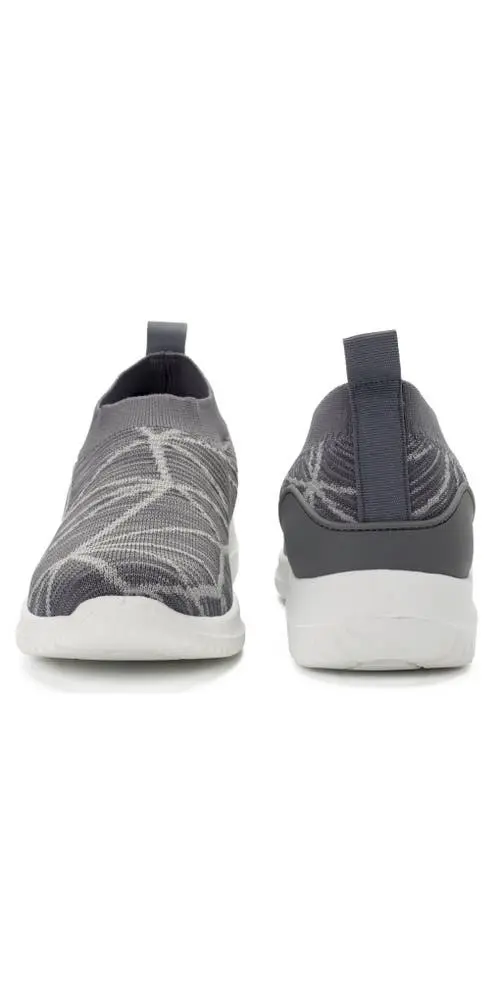 MIO MARINO Lightweight Slip-on Knit Sneakers With Breathable Mesh Upper - Gray